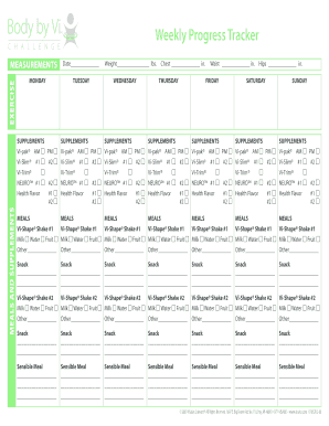Fillable Online Weekly Progress Tracker - biweightlossbbcomb Fax Email ...