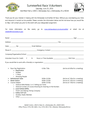 Fillable Online Volunteer Form - IN.gov Fax Email Print - pdfFiller