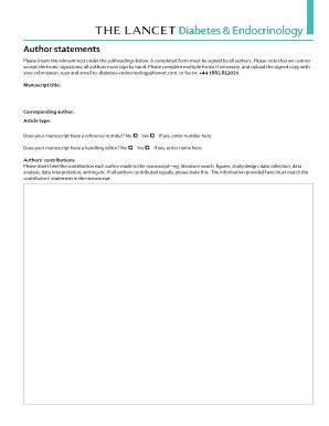 Fillable Online Author bstatementsb - The Lancet Fax Email Print ...