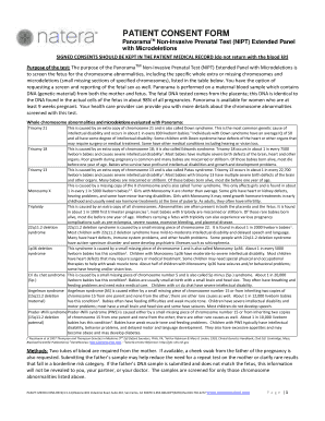 Fillable Online elitekliinik Panorama Microdeletions Consent Form ...