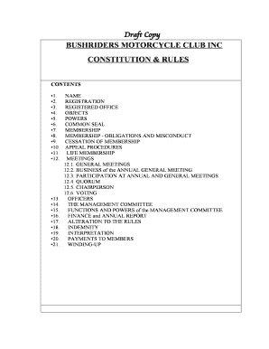 Bylaws For Motorcycle Clubs | Reviewmotors.co