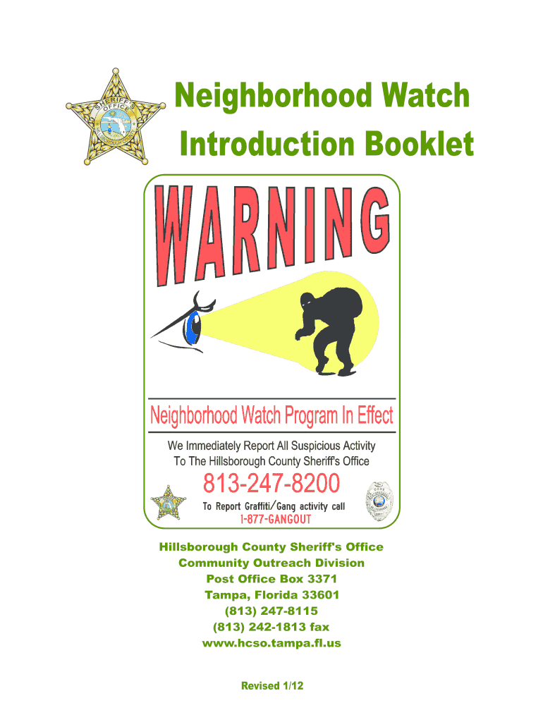 Fillable Online hcnwa Neighborhood Watch Booklet - Hillsborough County ...