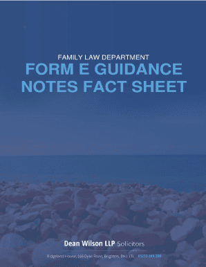 Fillable Online deanwilson co FAMILY LAW DEPARTMENT FORM E GUIDANCE ...