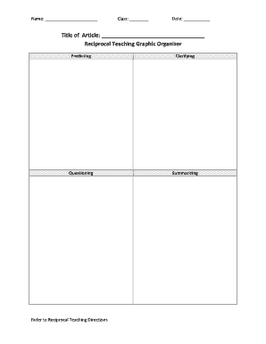 Fillable Online gtnpd110 ncdpi wikispaces Reciprocal Teaching Graphic ...