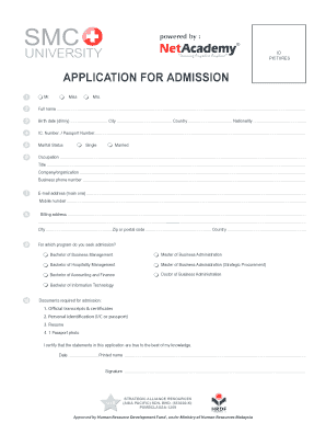 Fillable Online smcuni PICTURES APPLICATION FOR ADMISSION - SMC Uni ...