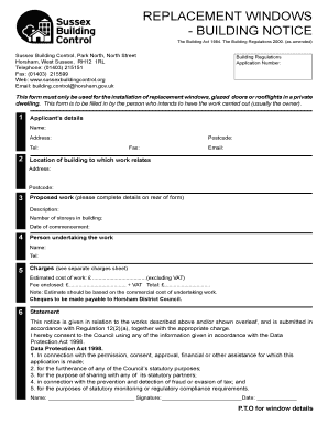 Fillable Online sussexbuildingcontrol Replacement windows - building ...