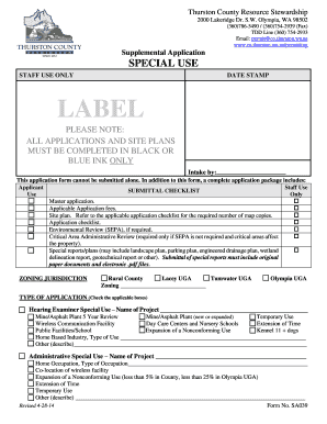 Fillable Online co thurston wa Special Use Permit bformb SA039 - Thurston County Fax Email Print ...