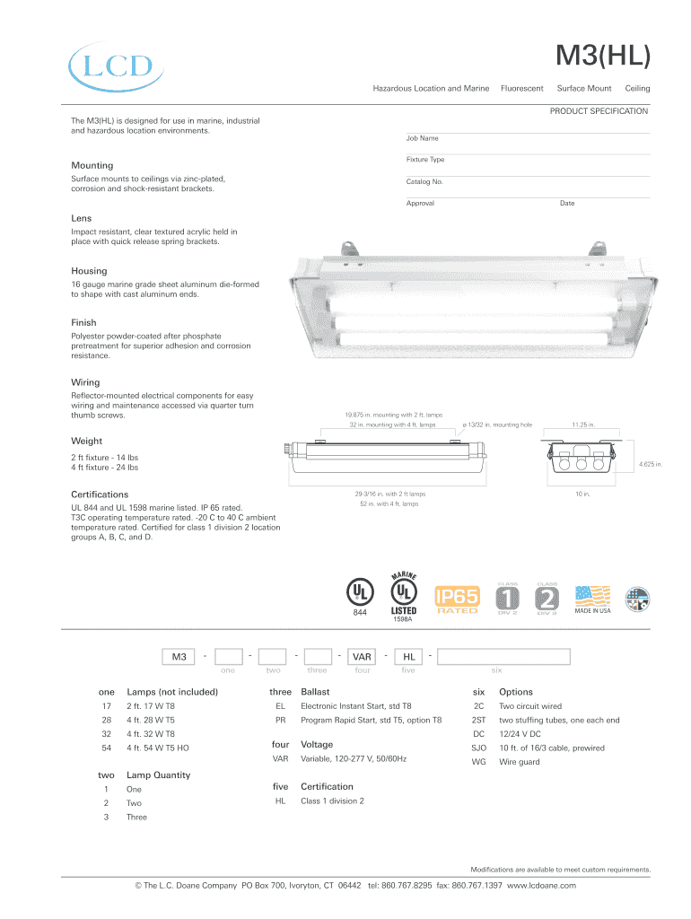 Fillable Online The M3(HL) is designed for use in marine, industrial ...