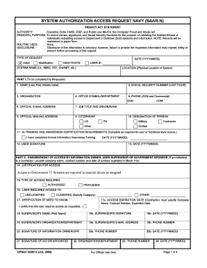 Fillable Online cnic navy Individuals requesting access to Department ...