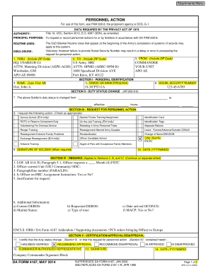 Fillable Online eur army PRINCIPAL PURPOSE: To request or record ...