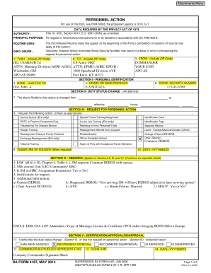 Fillable Online eur army ATTN: Manning Division (AEPE-AGM) Fax Email ...