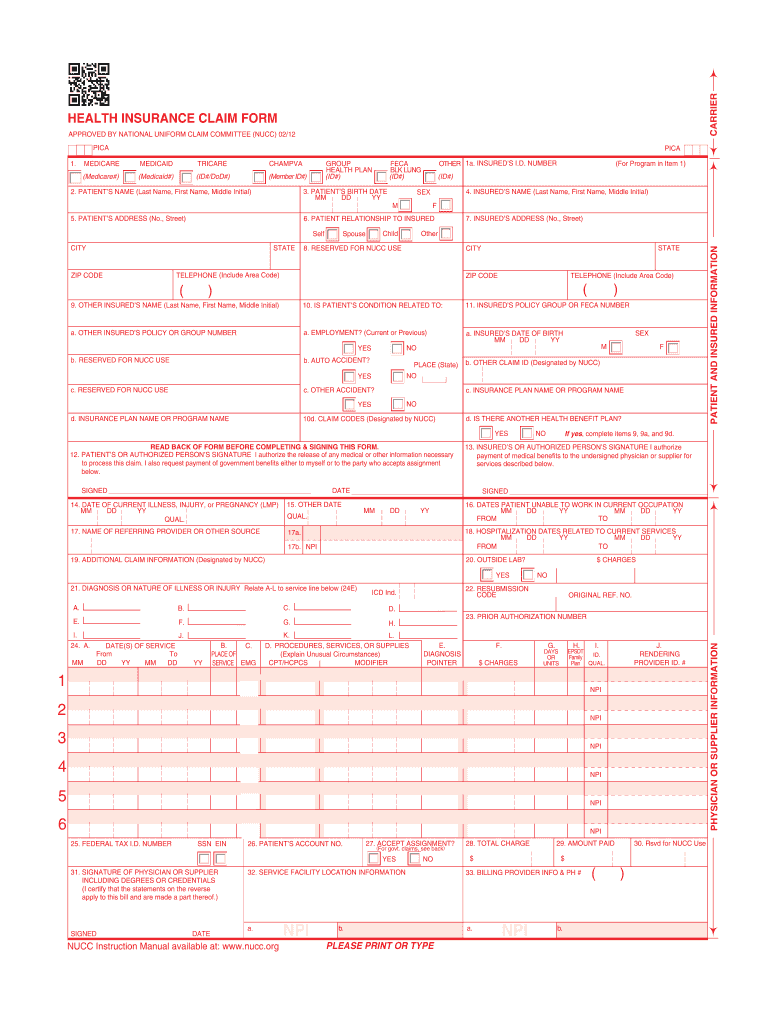 Fillable Online sfhp CMS-b1500 Formb Sample Fax Email Print - pdfFiller