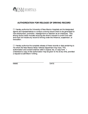 Fillable Online unmhonlineorientation AUTHORIZATION FOR RELEASE OF ...