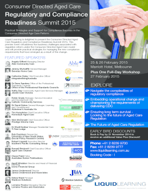 Fillable Online Regulatory and Compliance Readiness Summit 2015 Fax ...