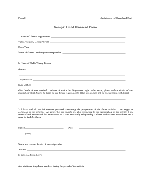 Fillable Online cashel-emly Sample Child Consent Form - bCashelb amp ...