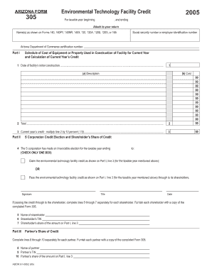 Fillable Online Arizona Form 305 Fillable Fax Email Print - pdfFiller
