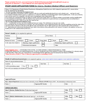 Fillable Online charliesrmo STUDY LEAVE APPLICATION FORM ...
