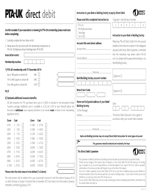 Fillable Online pta org direct debit Instruction to your Bank or ...