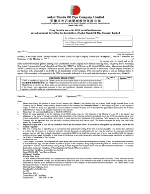 Fillable Online Proxy form for use at the EGM as defined below or any ...