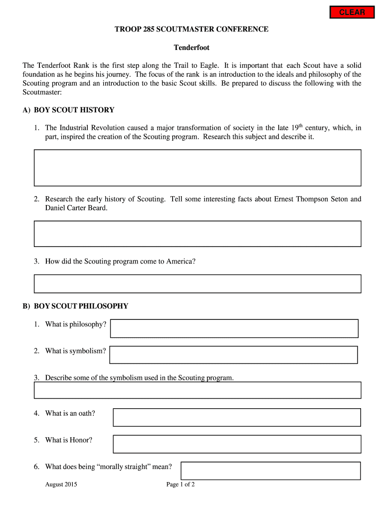 Fillable Online troop285sa TROOP 285 SCOUTMASTER CONFERENCE Tenderfoot ...