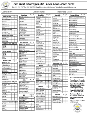 Fillable Online farwestdistributors Far West Beverages Ltd Coca-Cola ...