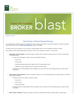 Fillable Online Broker of Record Request Process Fax Email Print ...