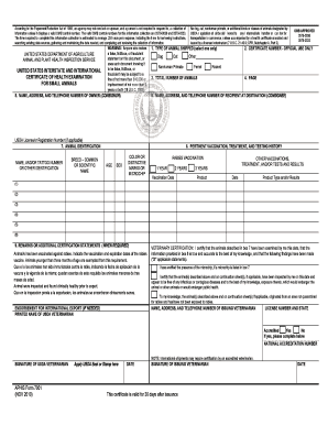 Fillable Online aphis usda APHIS Form b7001b Fax Email Print - pdfFiller