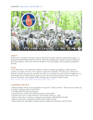 Fillable Online WARNORD/ Operation: BAD BLOOD 15 ABOUT INTEL ...