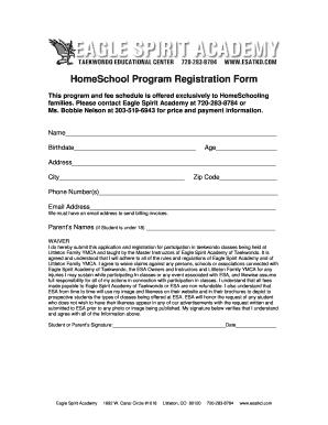 Fillable Online HomeSchool Program Registration Form - besatkdbbcomb ...