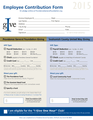 Fillable Online Employee Contribution bFormb Fax Email Print - pdfFiller