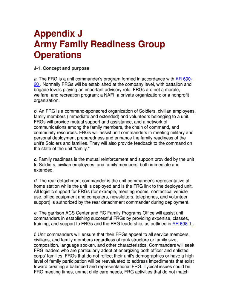 Fillable Online Army Family Readiness Group Fax Email Print - pdfFiller