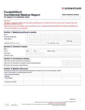 Fillable Online FundsAtWork Confidential Medical Report - PVB Fax Email ...