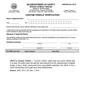 Fillable Online nh Bcustomb vehicle verification - NHgov Fax Email ...