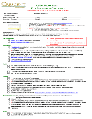 Fillable Online mycrescent USDA FILE SUBMISSION CHECKLIST - Crescent ...