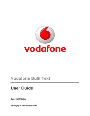 Fillable Online Vodafone Bulk Text Fax Email Print - pdfFiller