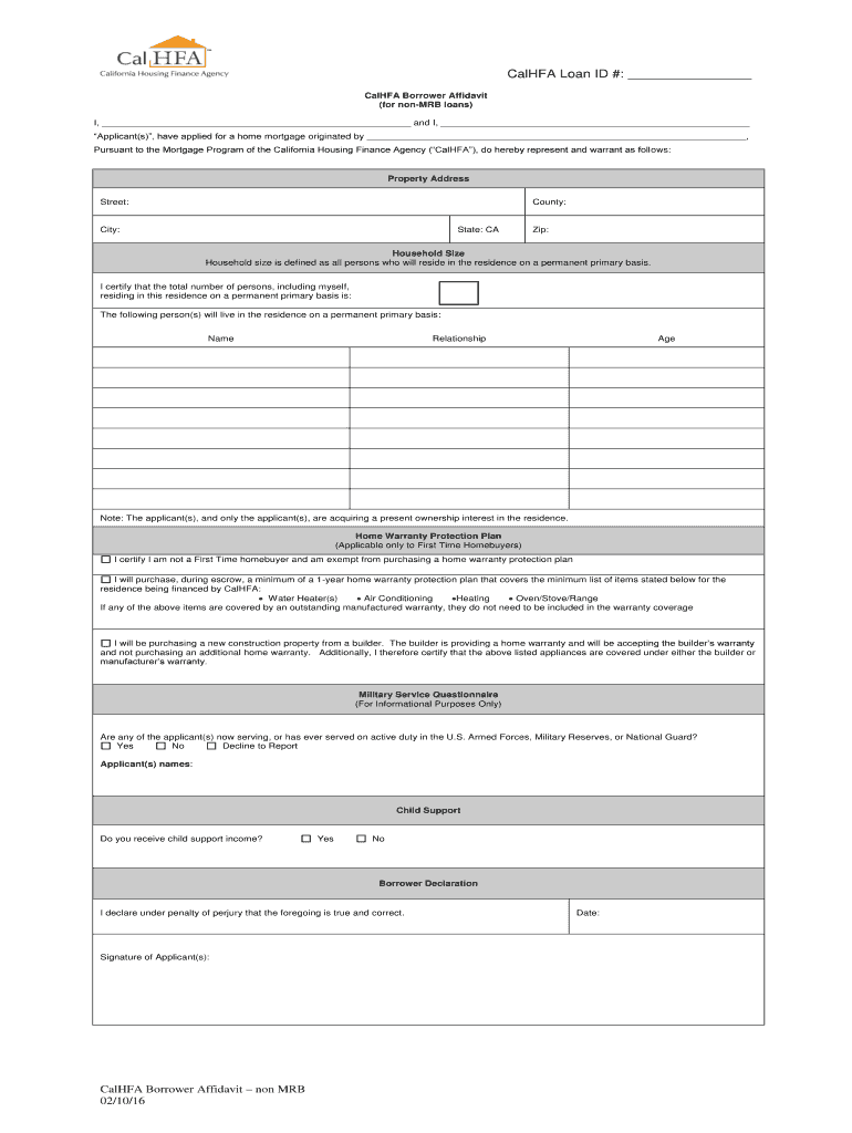 Fillable Online calhfa ca CalHFA Now Accepts Electronic Signatures on Affidavits Fax Email Print ...