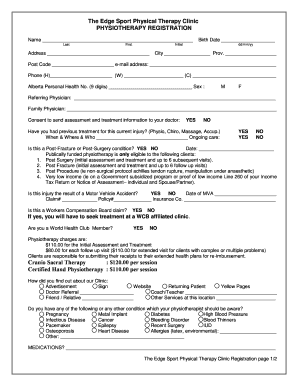 Fillable Online edgephysio The Edge Sport Physical Therapy Clinic ...