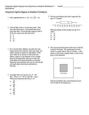 Fillable Online Integrated algebra regents at random worksheetspdf Fax ...