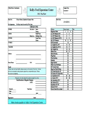 Fillable Online RiderHorse Combination Coggins Date Kelly039s Ford Fax ...