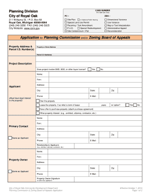 Fillable Online Planning Commission - City of Royal Oak Fax Email Print ...