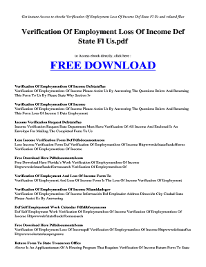 Fillable Online andes esy VERIFICATION OF EMPLOYMENT LOSS OF INCOME DCF ...