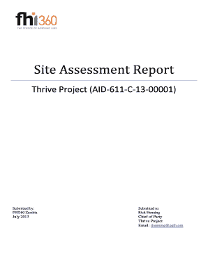 Fillable Online pdf usaid Site Assessment Report Fax Email Print ...