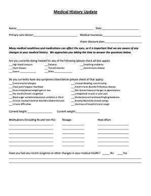 Fillable Online Medical History Update and Digital Retinal Imaging ...