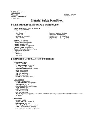 Fillable Online Box 389 Loveland, CO USA 80539 (970) 6693050 MSDS No ...