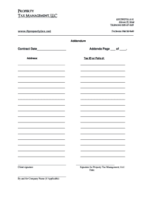 Fillable Online flpropertytax Property Tax Management Addendum Fax ...