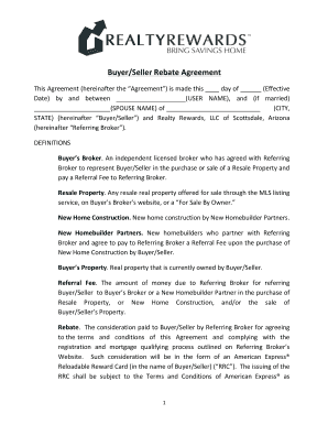 Fillable Online Buyer Rebate AgreementFinaldocx Fax Email Print - pdfFiller