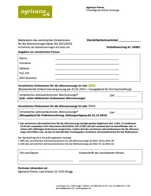 Ausfüllbar Online Versichertennummer - agrisanoch Fax Email Drucken ...
