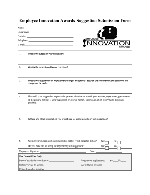 Fillable Online gov pe Employee Innovation Awards Suggestion Submission ...