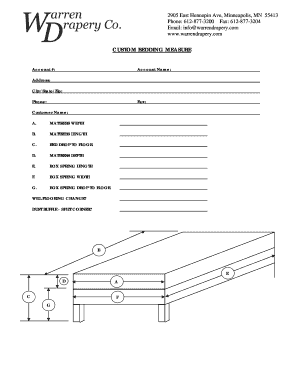 Fillable Online Warren Drapery Measure forms Fax Email Print - pdfFiller