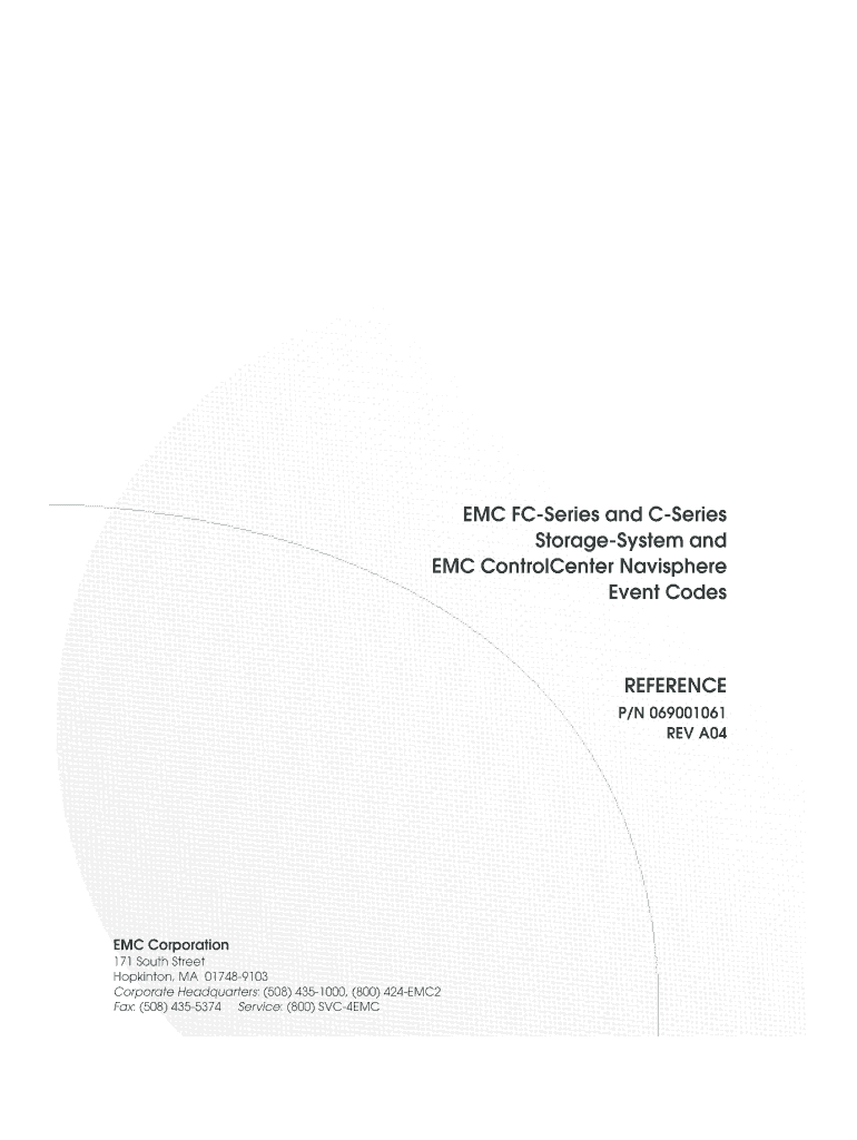 Fillable Online hecomputing EMC FC-Series and C-Series Storage-System and EMC ControlCenter ...